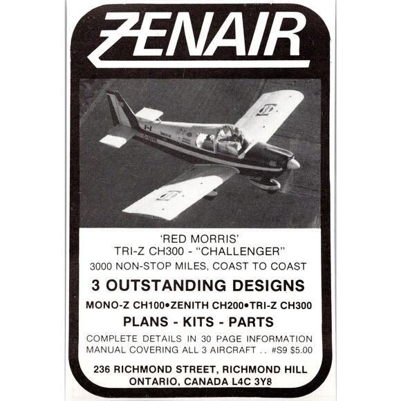 None and/or Unknown | Other | Zenair Red Morris Triz Ch30 Challenger ...